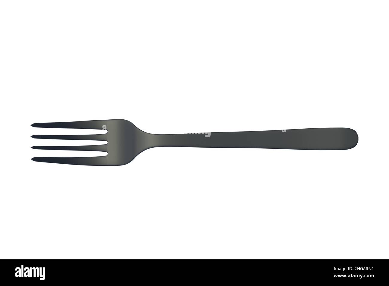 Fork isolated on white background. Top view. 3d render Stock Photo - Alamy