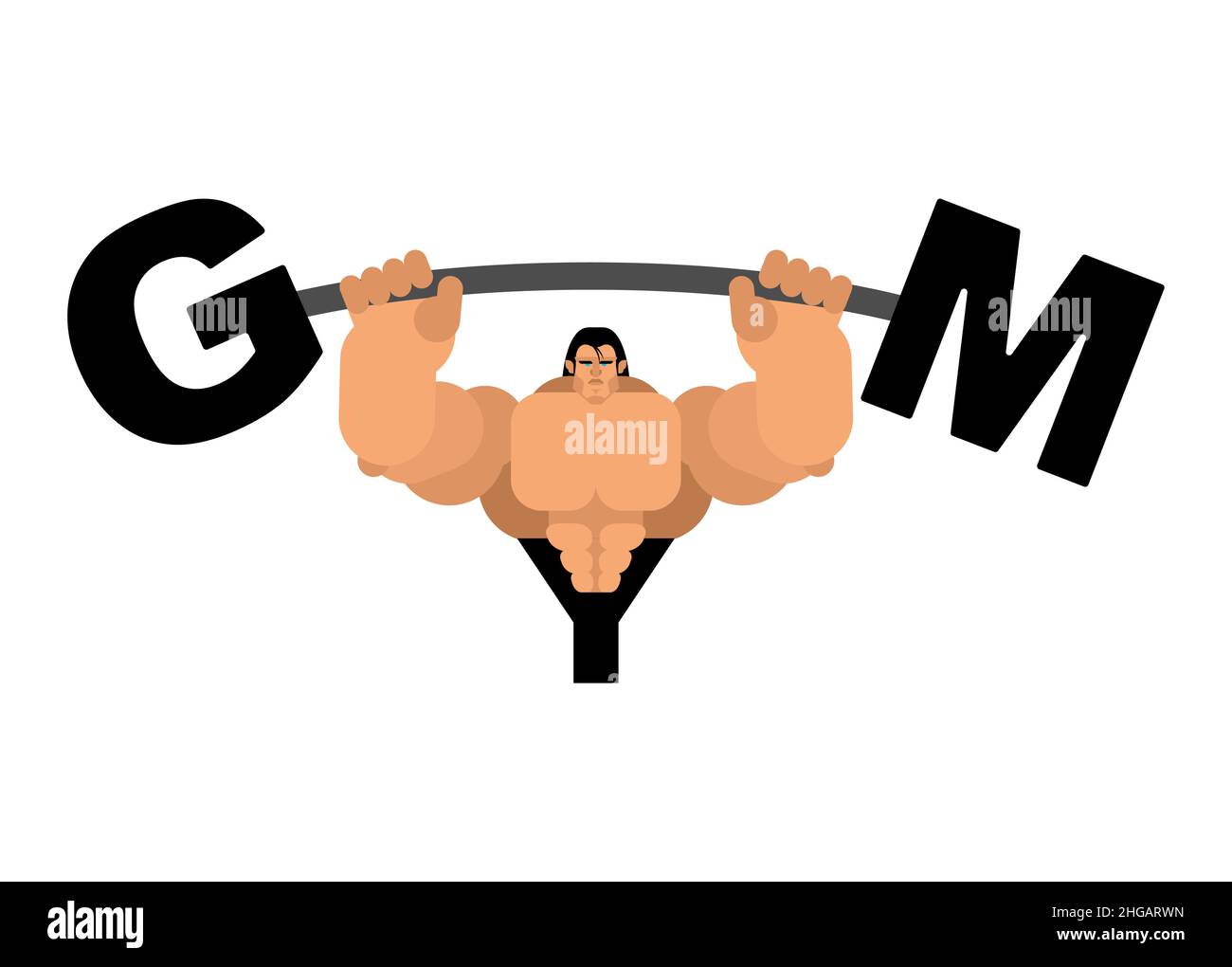 GYM logo. bodybuilder sign. Strong man and letters symbol Stock Vector ...