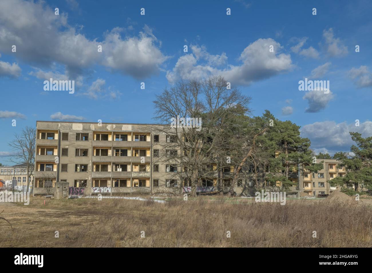 Prefabricated building, former Russian barracks, Elstal, Wustermark ...