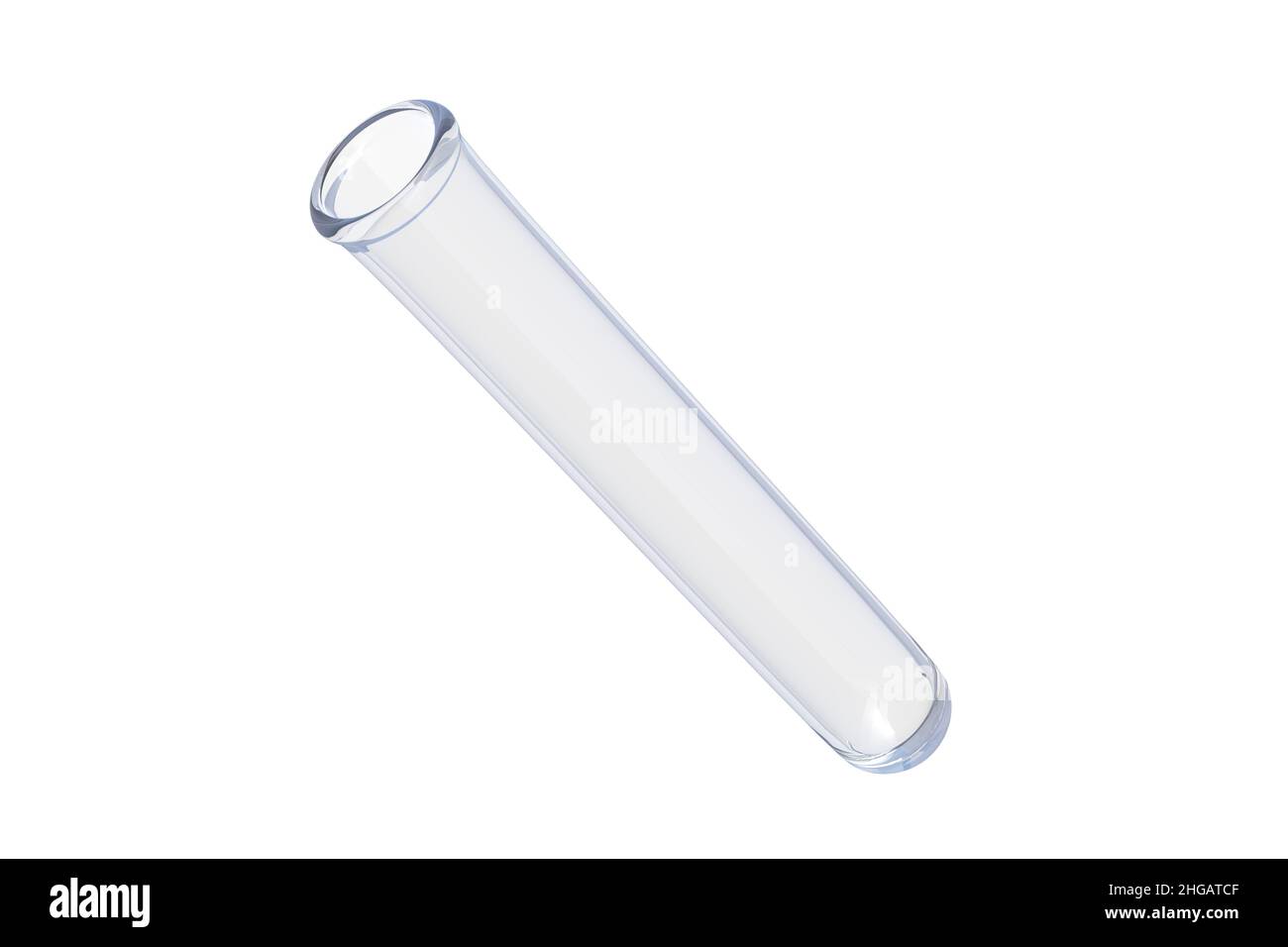 Empty test tube isolated on white background. 3d render Stock Photo - Alamy