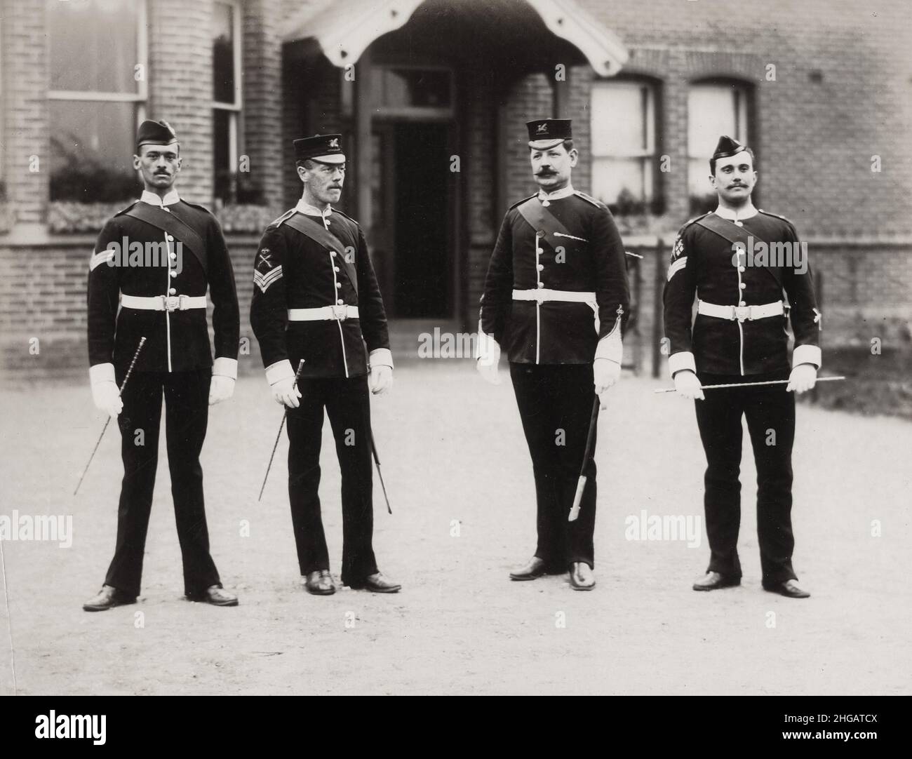Vintage late 19th century photograph: 1890's British Army Regiment ...