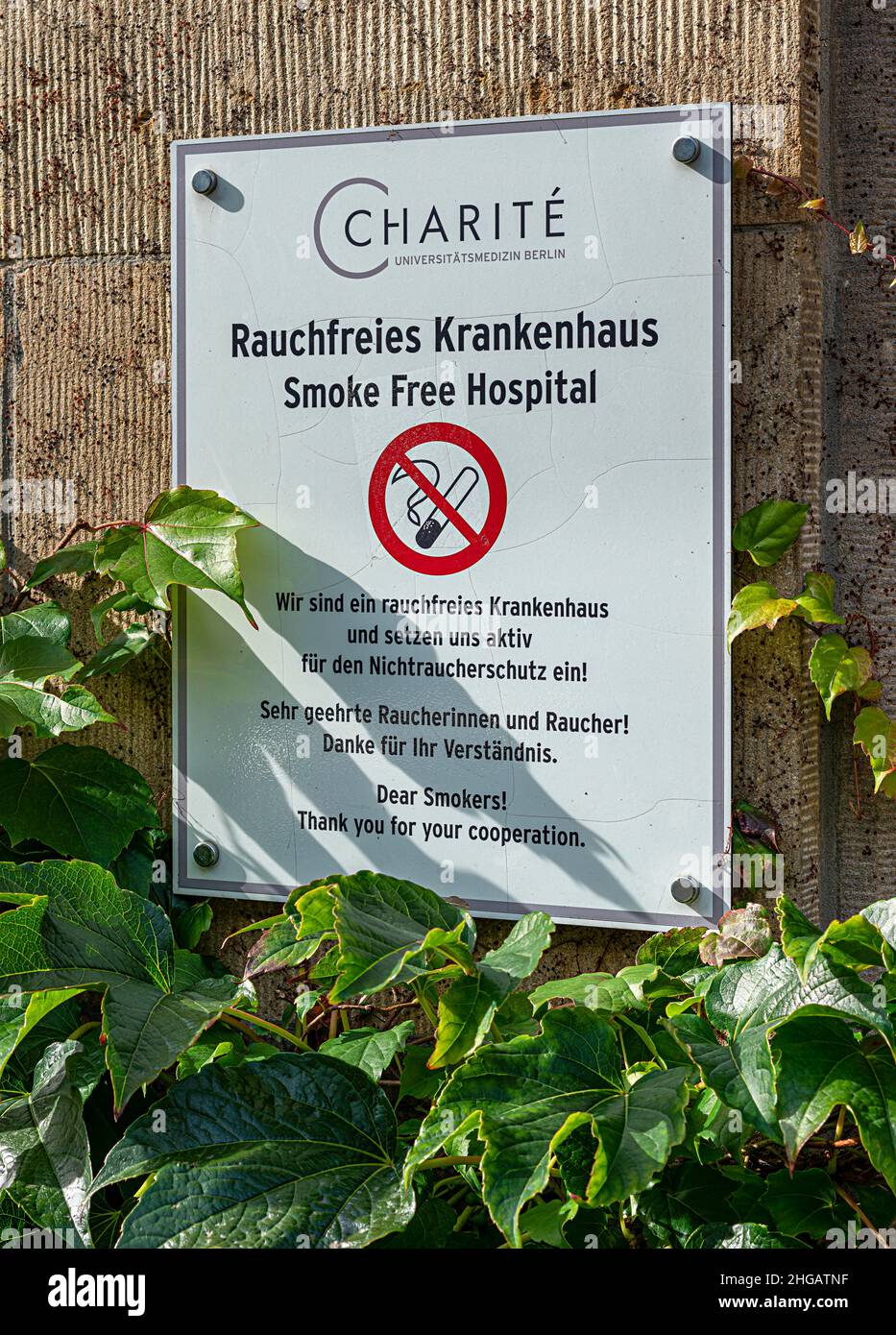 Sign at the entrance to the Charite hospital, Berlin, Germany Stock ...