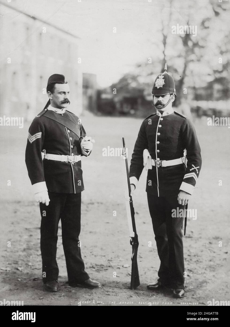 Vintage late 19th century photograph: 1890's British Army Regiment ...