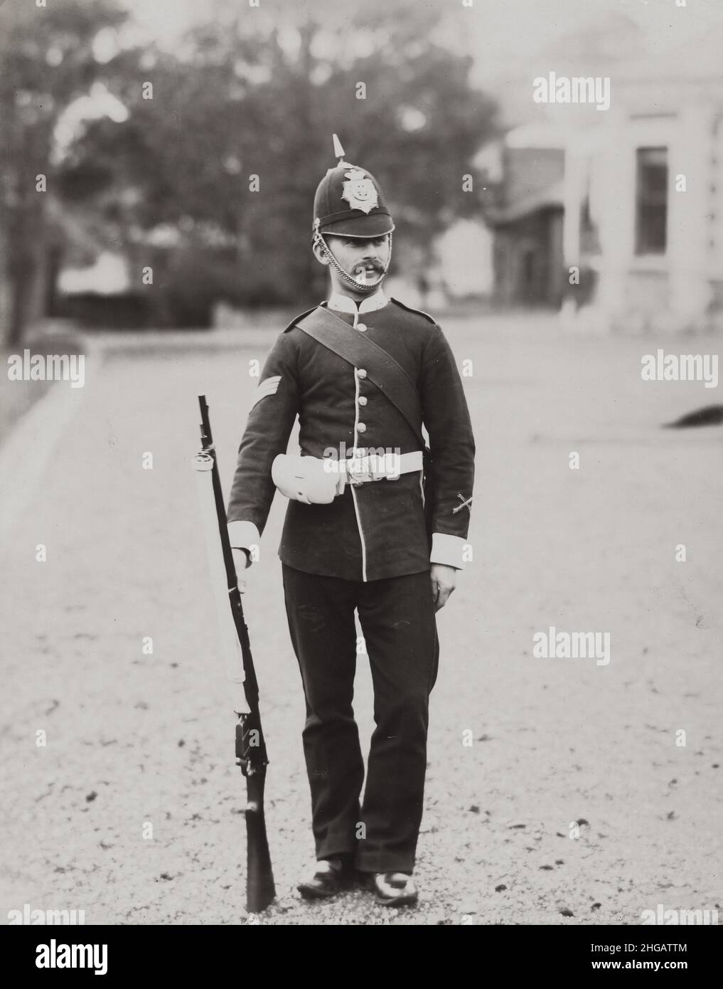 Vintage late 19th century photograph: 1890's British Army Regiment ...