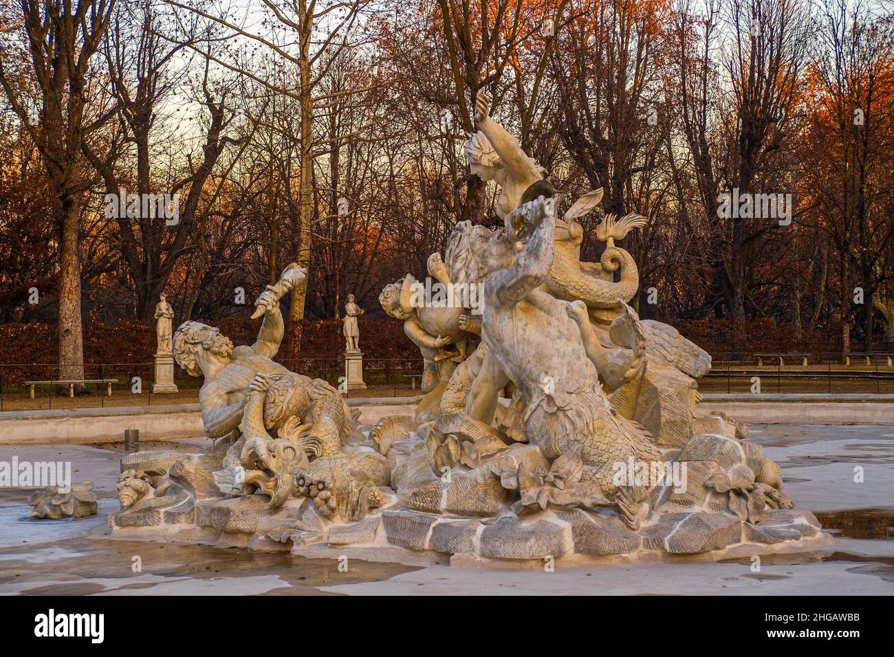 Italia Piemonte Torino Palazzo Royal Garden Tritoni and Nereidi Garden ...