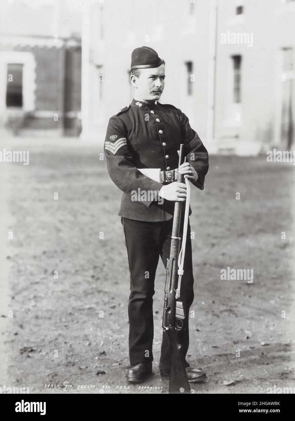 Vintage late 19th century photograph: 1890's British Army Regiment ...