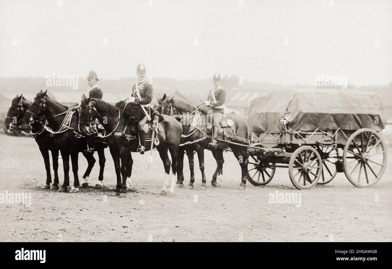 Vintage late 19th century photograph: 1890's British Army Wagon and ...