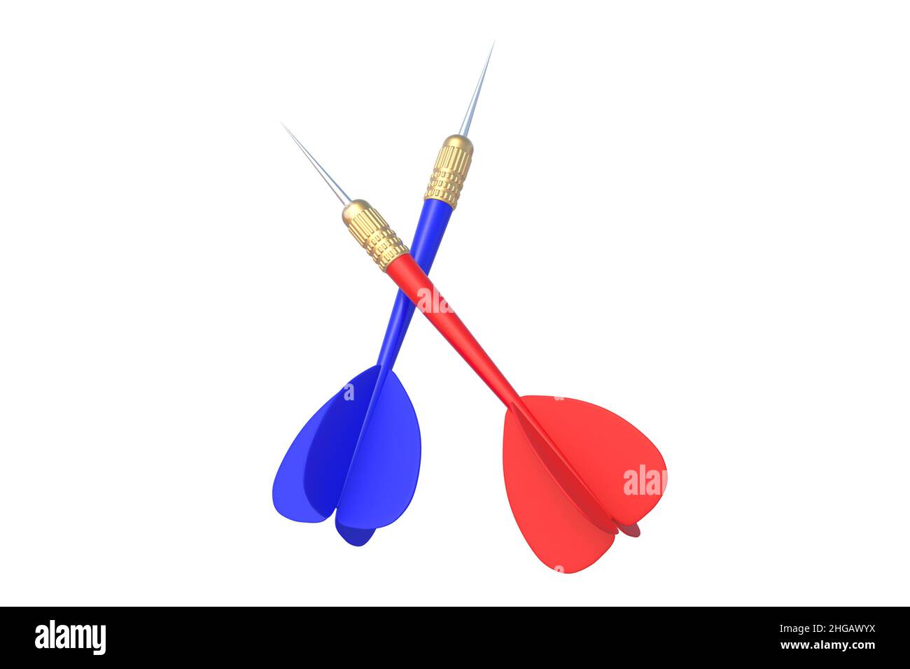 Pair of darts isolated on white background. 3d render Stock Photo - Alamy