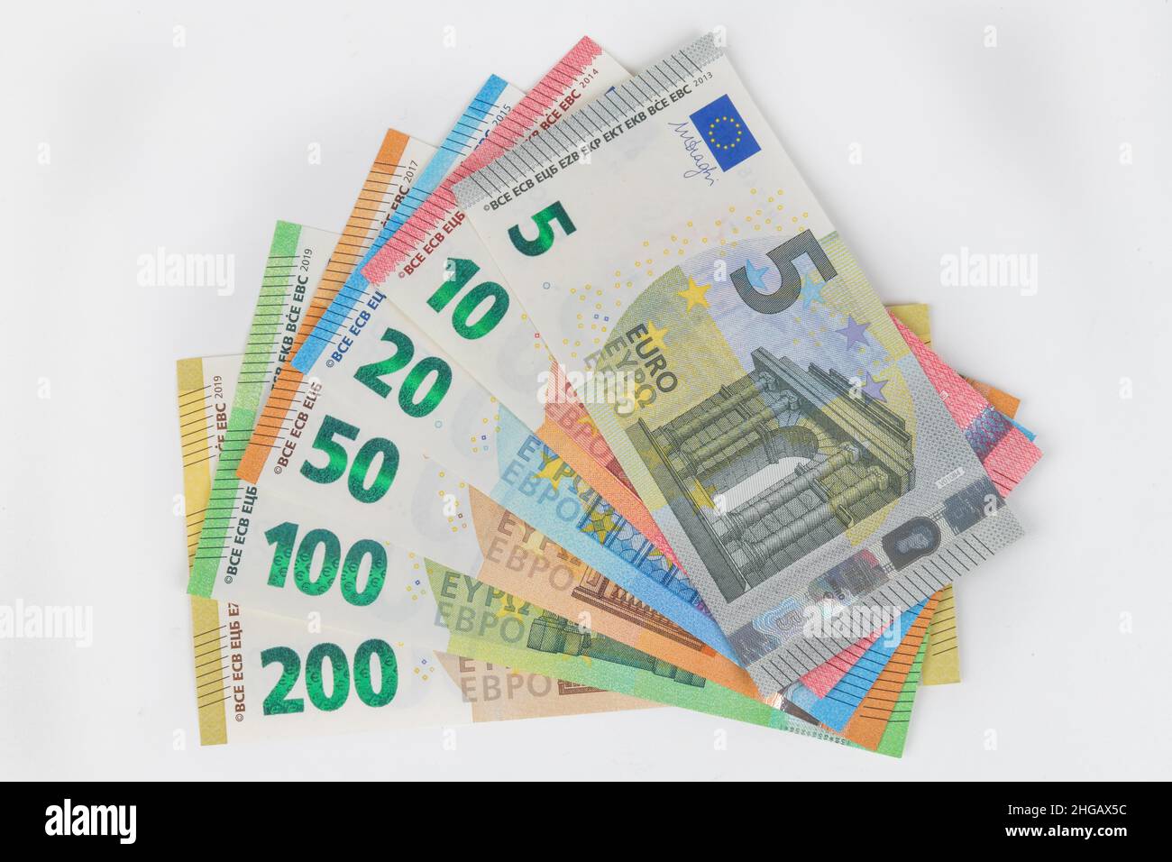 Euro notes, banknotes, stack, studio shot Stock Photo - Alamy