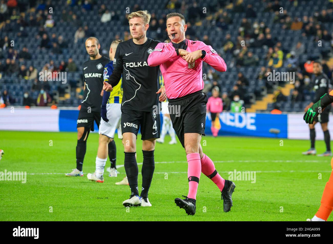ISTANBUL, TURKEY - JANUARY 19: Referee Huseyin Gocek during the Super ...
