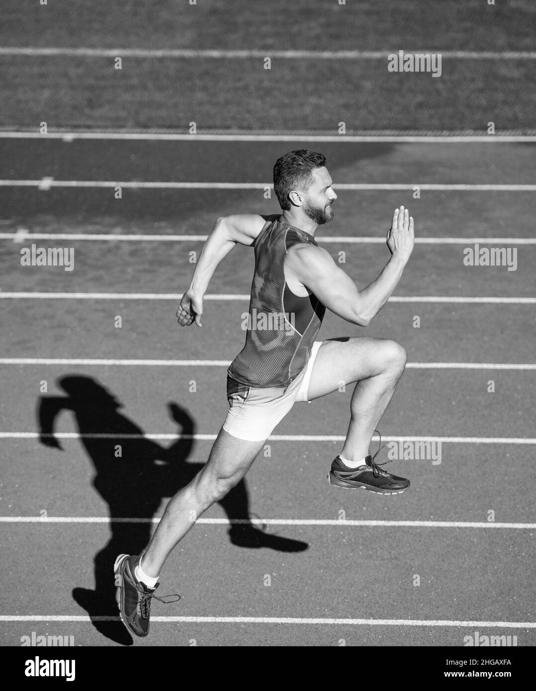 Energetic sporty marathon speed Black and White Stock Photos & Images ...