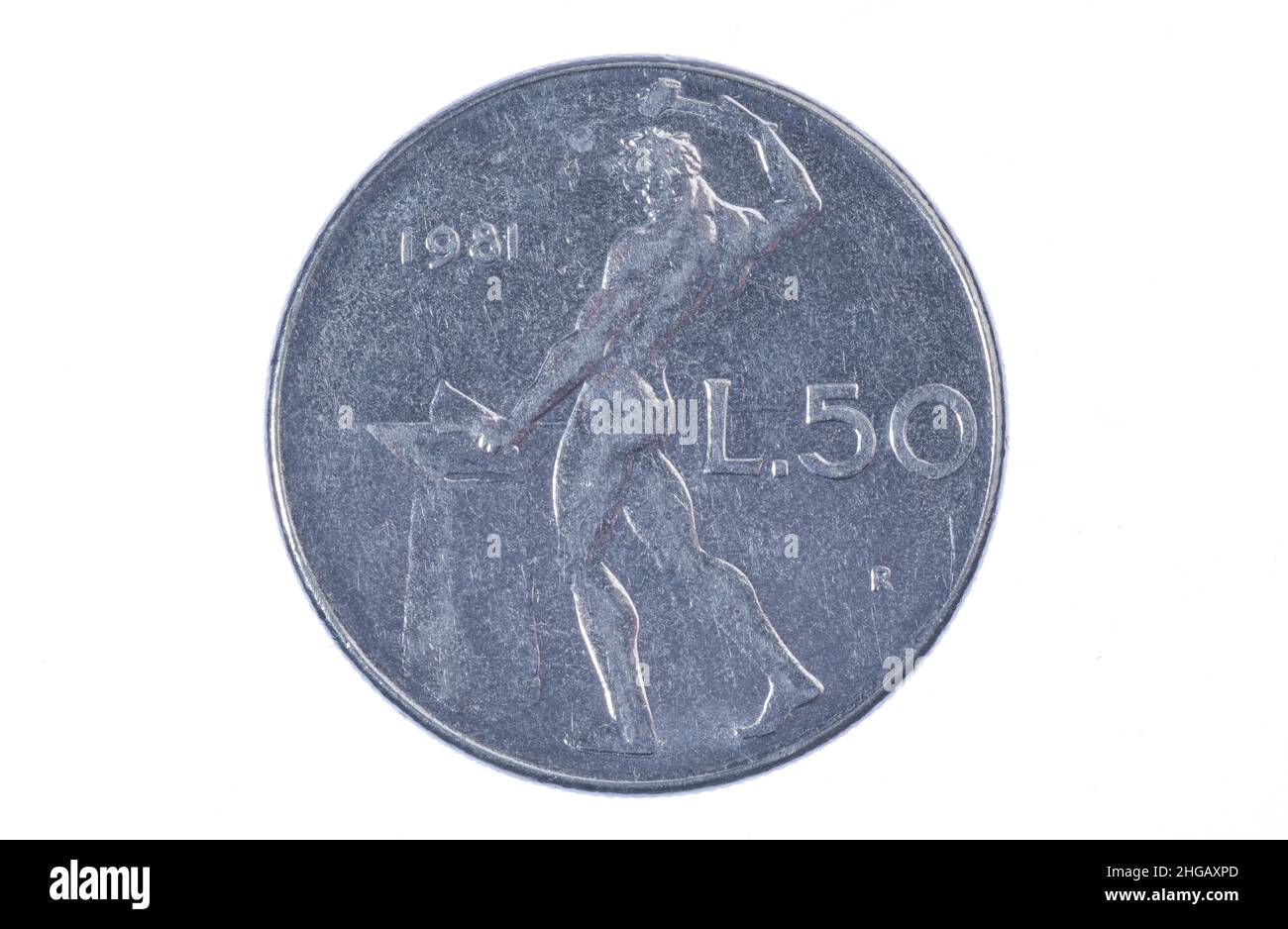 Coin, 50 Lire, Italy Stock Photo - Alamy