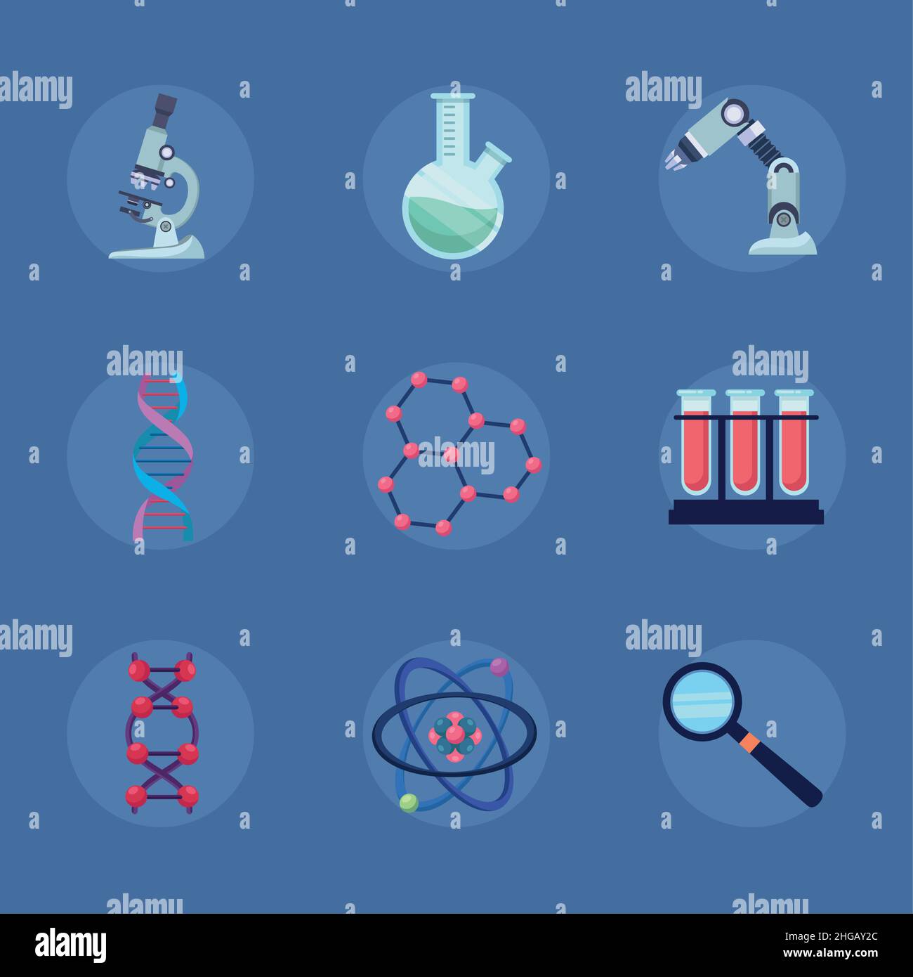 nine dna laboratory icons Stock Vector Image & Art - Alamy