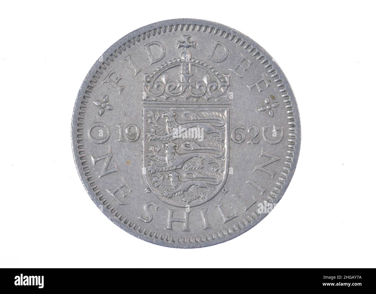 Coin, 1 Shilling, United Kingdom Stock Photo - Alamy