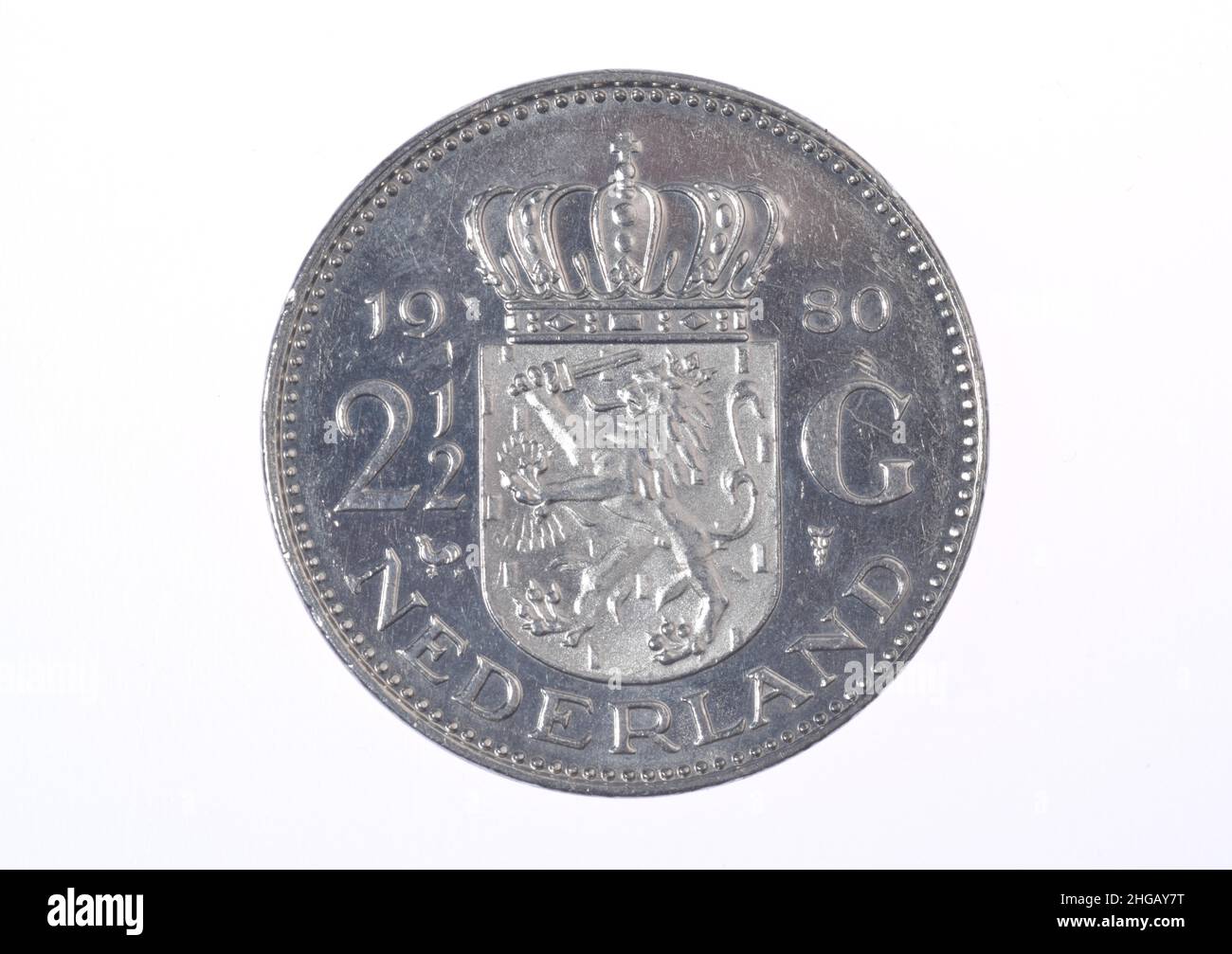 Money coin, 2 1/2 guilders, Netherlands Stock Photo - Alamy