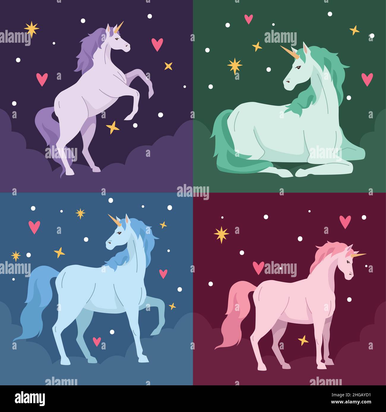 Four unicorns hi-res stock photography and images - Alamy