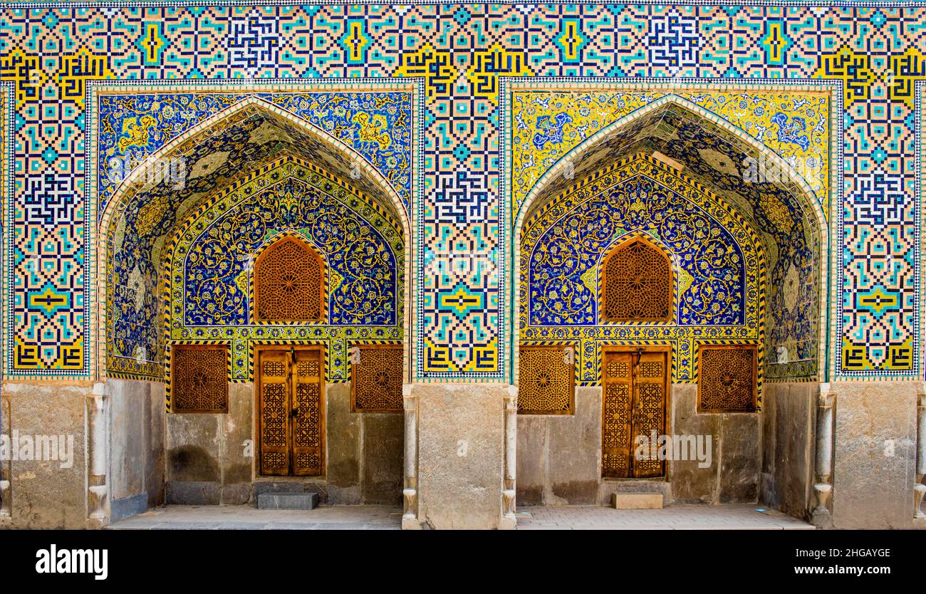 Faience Mosaics of the Medrese, Mosque Masjid-e Imam, Isfahan, Isfahan ...