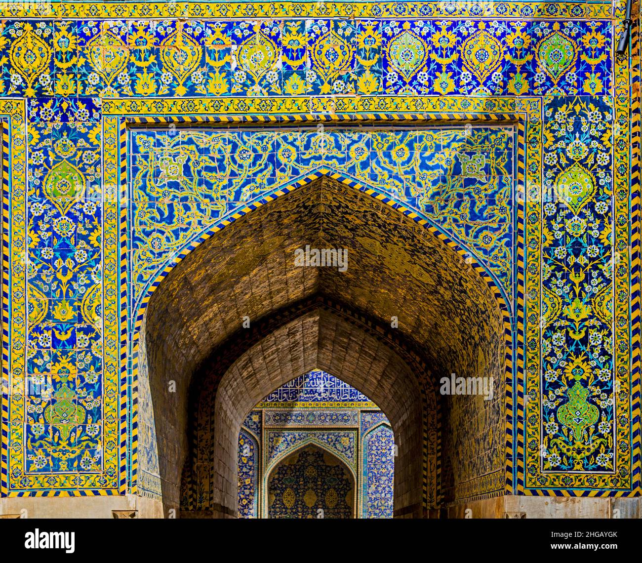 Faience Mosaics, Masjid-e Imam Mosque, Isfahan, Isfahan, Iran Stock ...