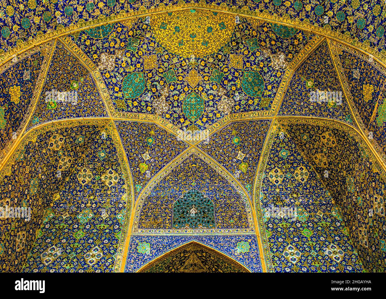 Faience Mosaics, Masjid-e Imam Mosque, Isfahan, Isfahan, Iran Stock ...