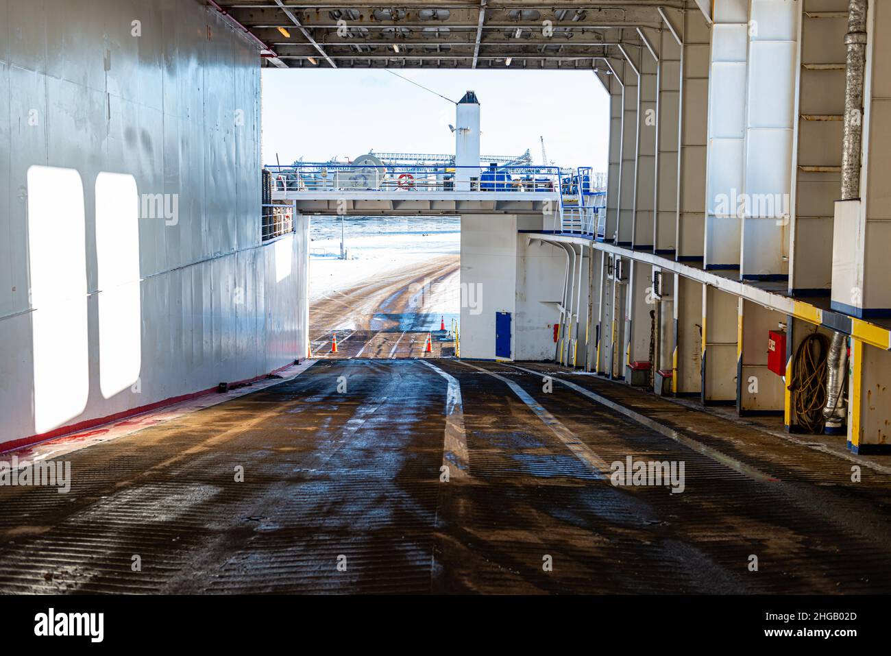 ramp for loading on and off the vehicles from the car transport ferry ...