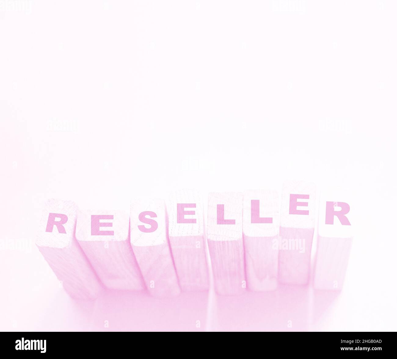 RESELLER word made with building blocks. Trading reselling retail ...