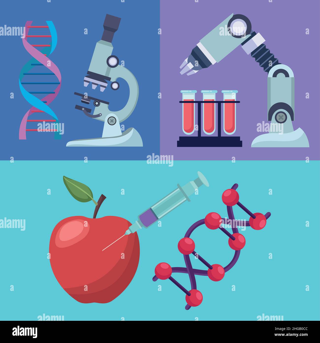 dna laboratory six icons Stock Vector Image & Art - Alamy