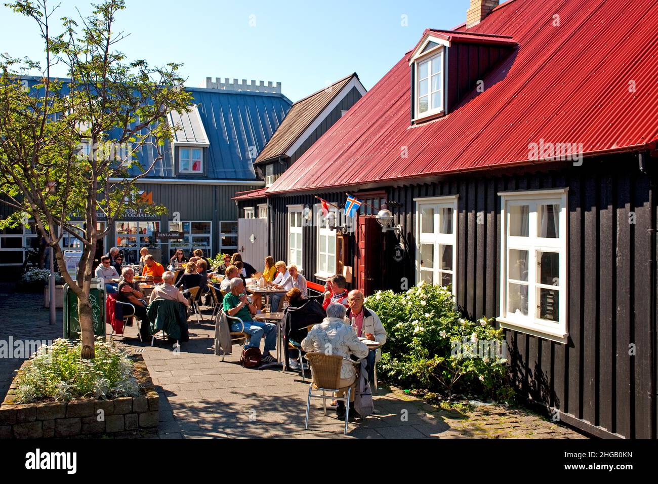 Restaurant in typical house, Old Town, Reykjavik, Iceland Stock Photo ...
