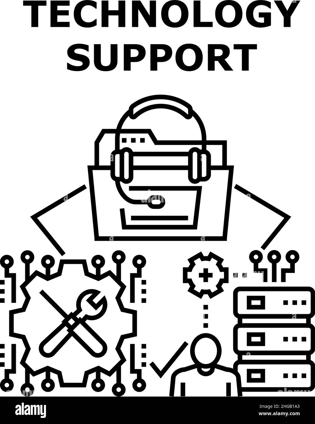 Technology support icon vector illustration Stock Vector Image & Art ...