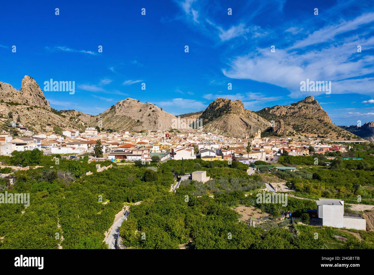Landscape view of the village Ricote in the Valley of Ricote, Murcia ...