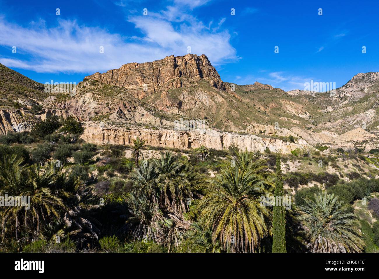 Landscape view of the mountains of Ojos in the Valley of Ricote, Murcia ...