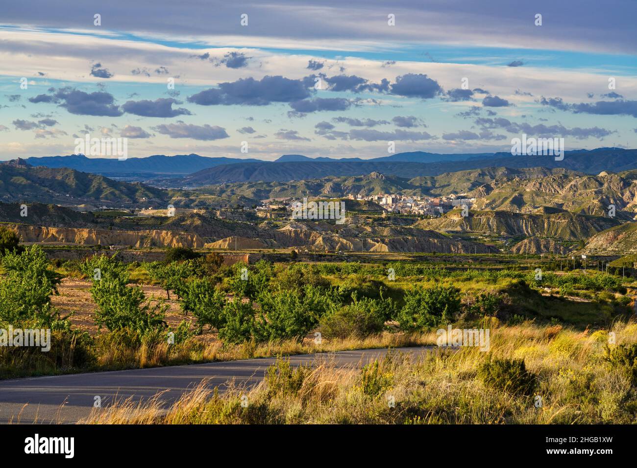 Landscape view near the village Ricote in the Valley of Ricote, Murcia ...