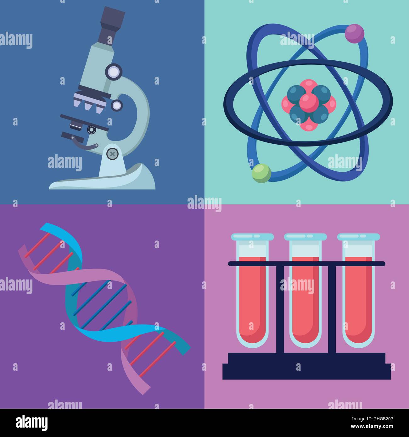 four dna laboratory icons Stock Vector Image & Art - Alamy