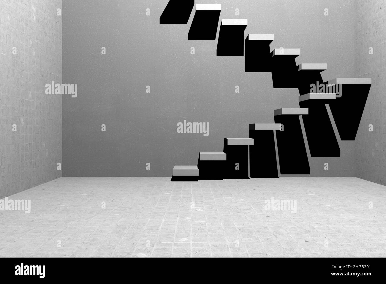 The Concrete staircase. Concrete steps. Concrete building. Concrete 3D ...