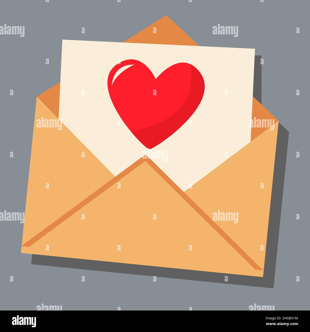 A letter with a declaration of love. Day of love. valentine's day. A ...