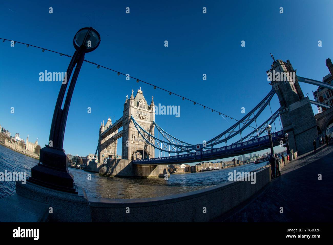 Tower Bridge, Super wide angle views. London UK Stock Photo - Alamy