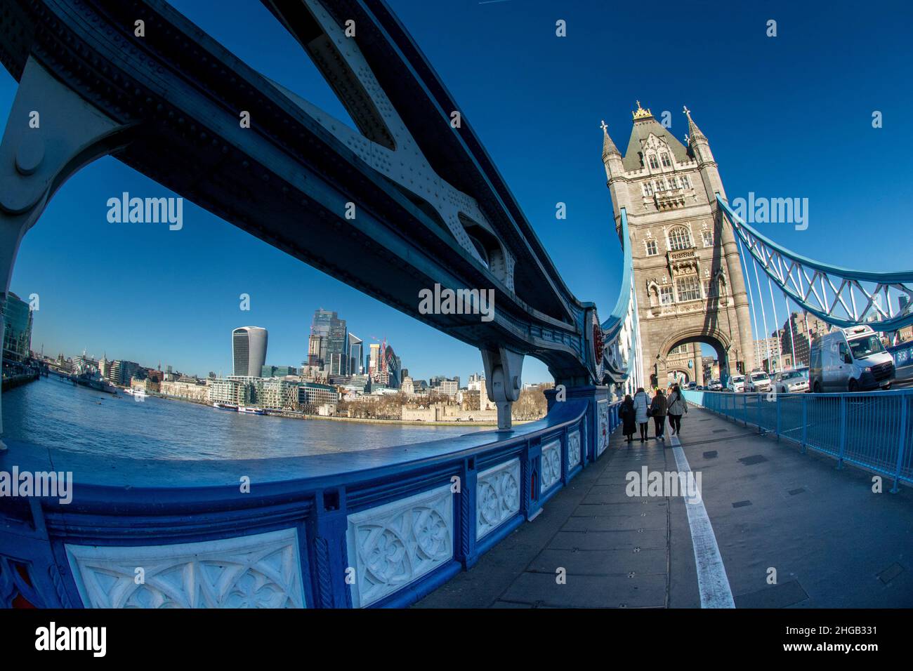 Tower Bridge, Super wide angle views. London UK Stock Photo - Alamy
