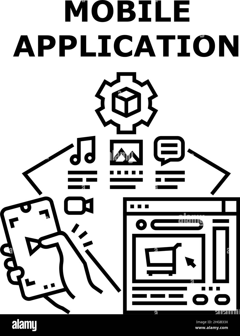 Mobile application icon vector illustration Stock Vector Image & Art ...