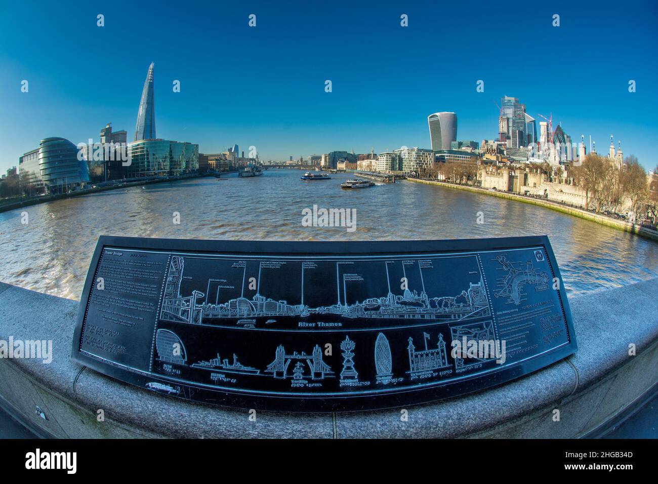 Tower Bridge, Super wide angle views. London UK Stock Photo - Alamy