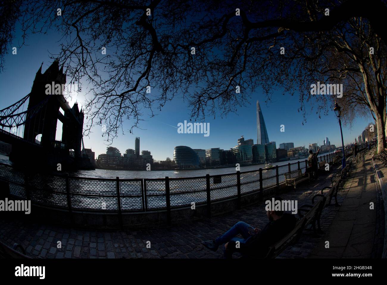 Tower Bridge, Super wide angle views. London UK Stock Photo - Alamy