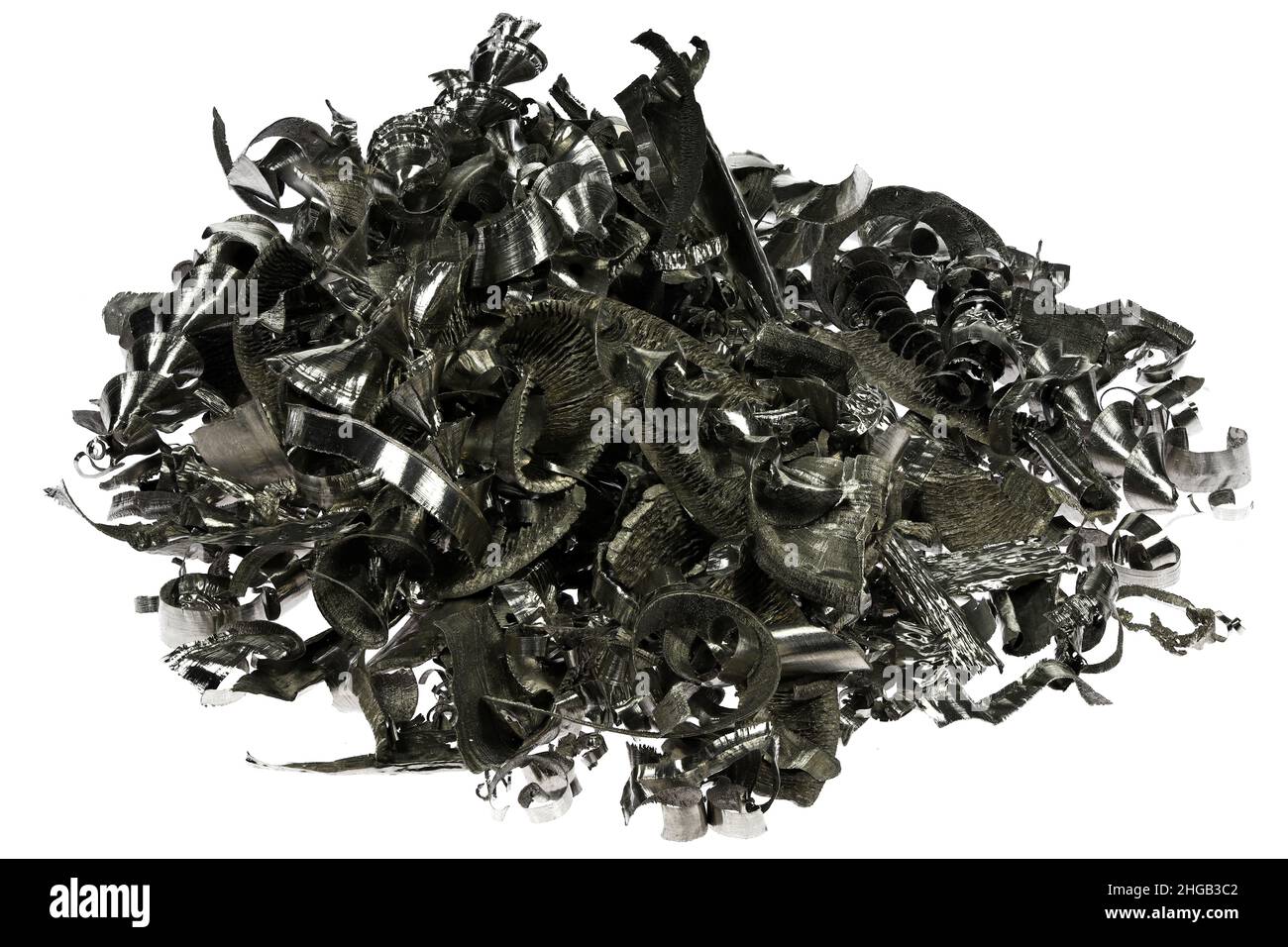 99.9% fine titanium metal shavings isolated on white background Stock ...