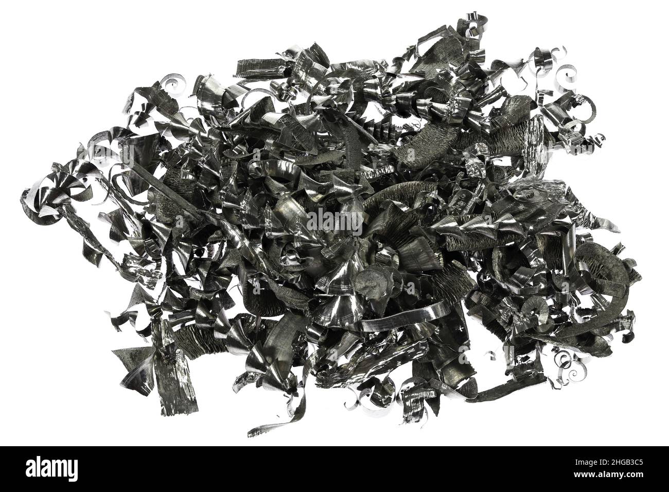 99.9% fine titanium metal shavings isolated on white background Stock ...