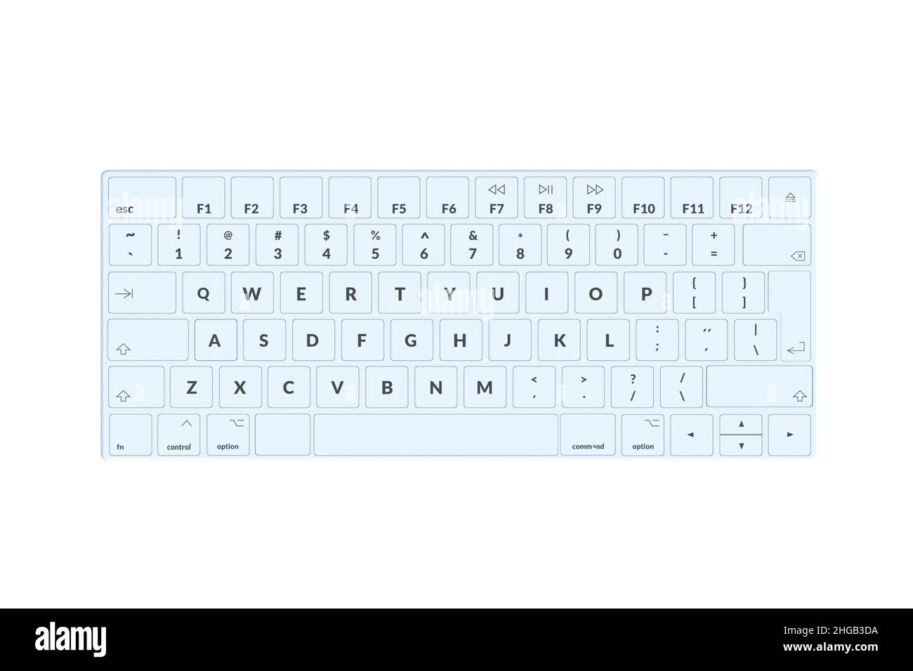 Modern keyboard isolated on white background. 3d render Stock Photo - Alamy