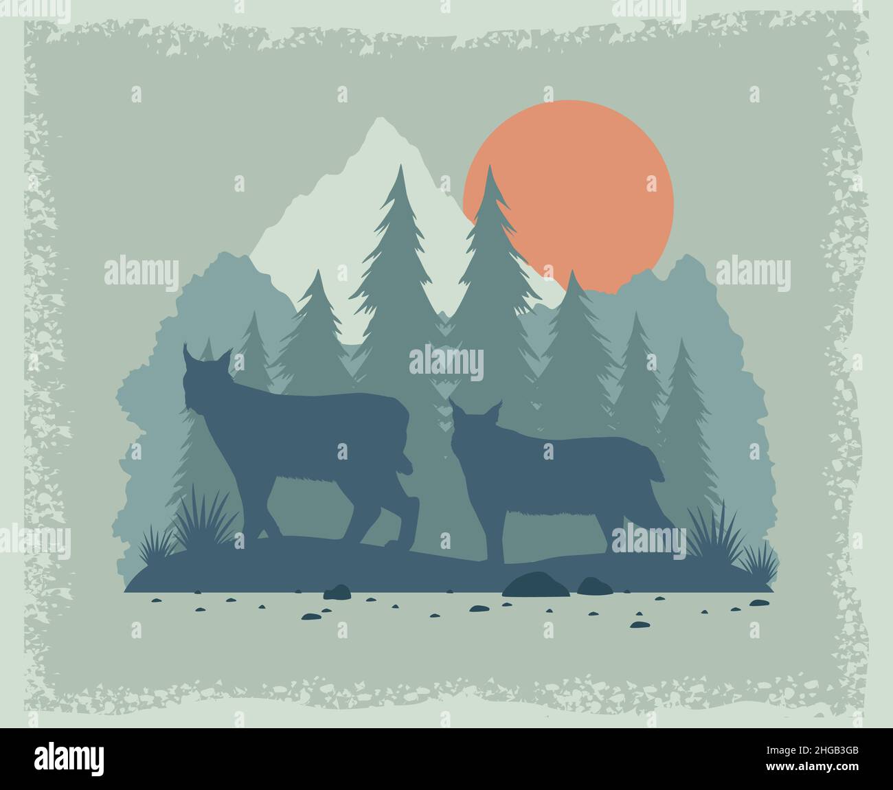 Wolves in the wild Stock Vector Images - Alamy