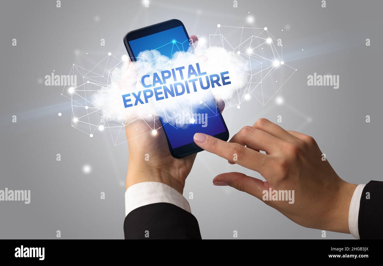 Hand using smartphone with cloud business concept Stock Photo - Alamy