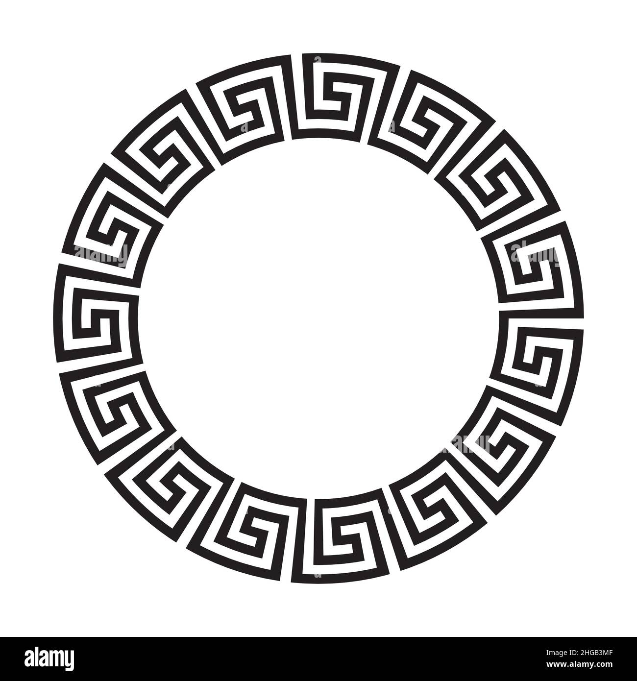 Circle frame of simple greek pattern Stock Vector Image & Art - Alamy