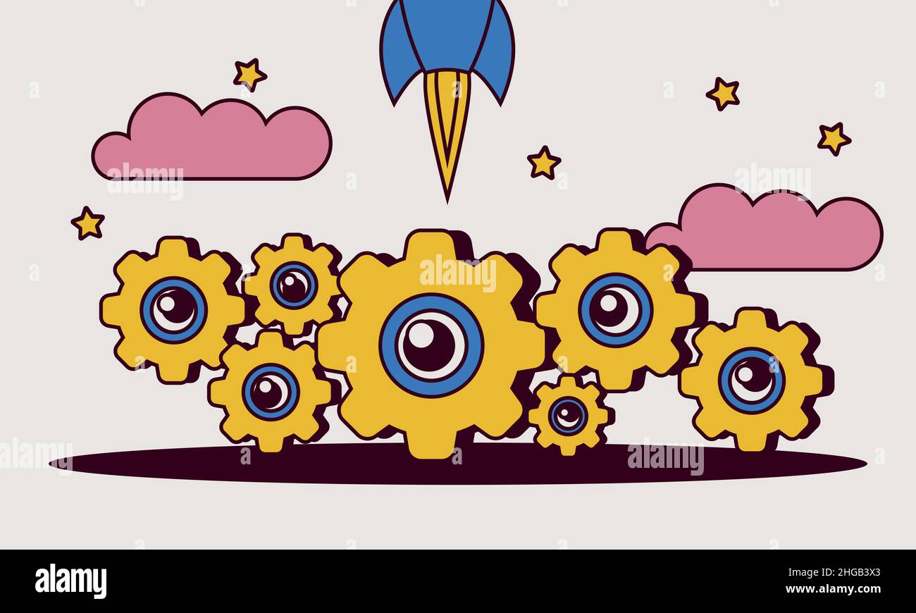 People teamwork idea vector illustration. Business work balance ...