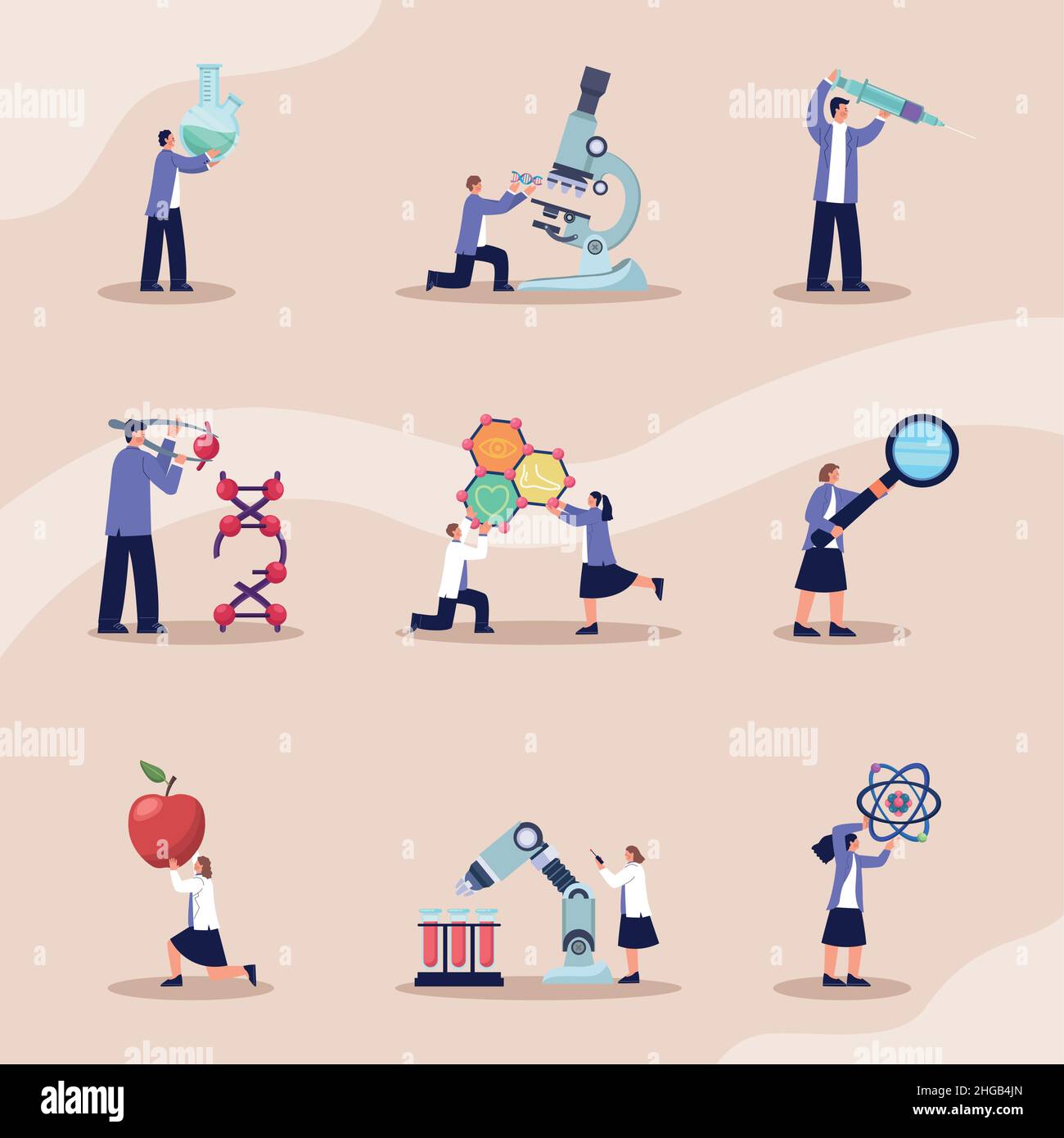 Laboratory woman biologist Stock Vector Images - Alamy