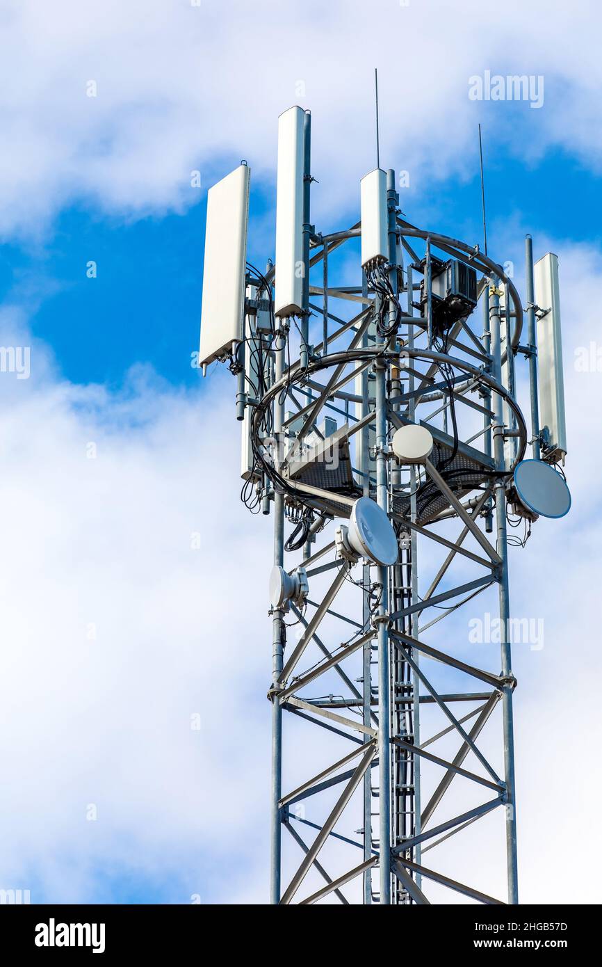 Telecommunication tower of 4G and 5G cellular. Cell Site Base Station. Wireless Communication ...