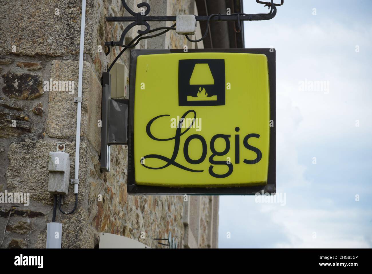 SEPTEMBER 2021 - QUIMPER - FRANCE: View on the signboard of the famous ...