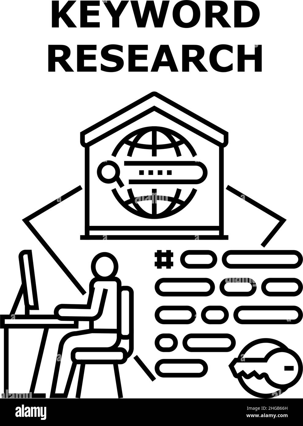 Keyword research icon vector illustration Stock Vector Image & Art - Alamy